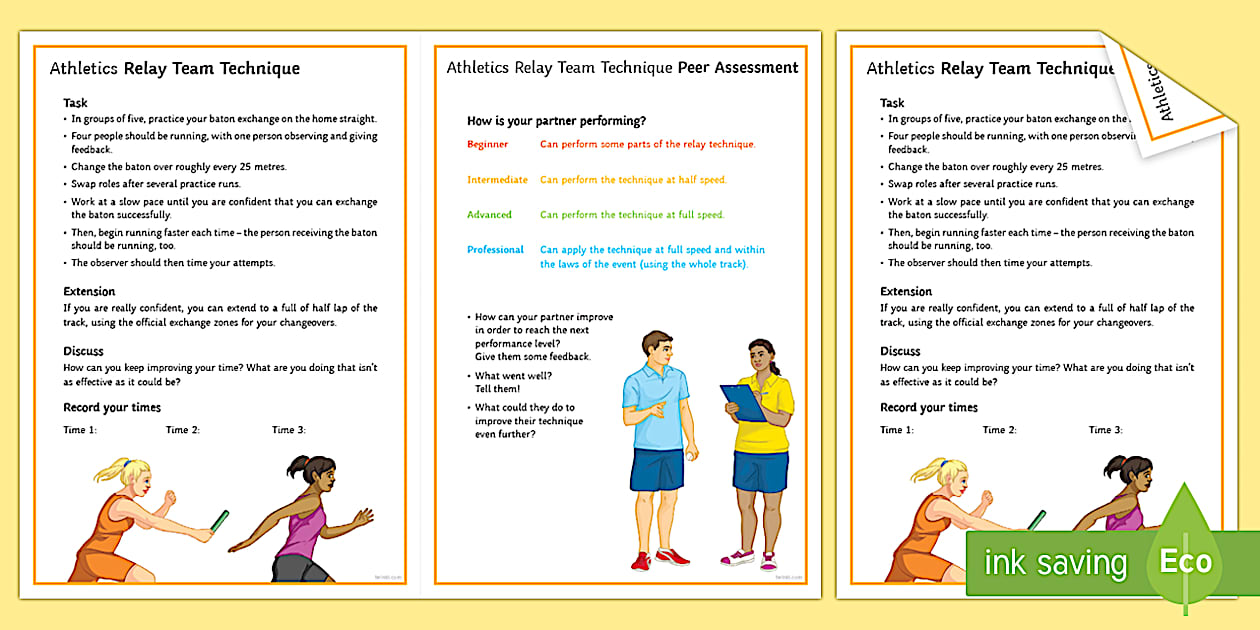 Athletics: Relay Team Task Techniques Card - Twinkl
