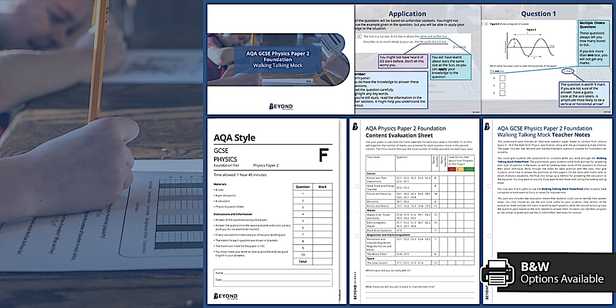 AQA GCSE Physics Paper 2 Foundation Walking Talking Mock