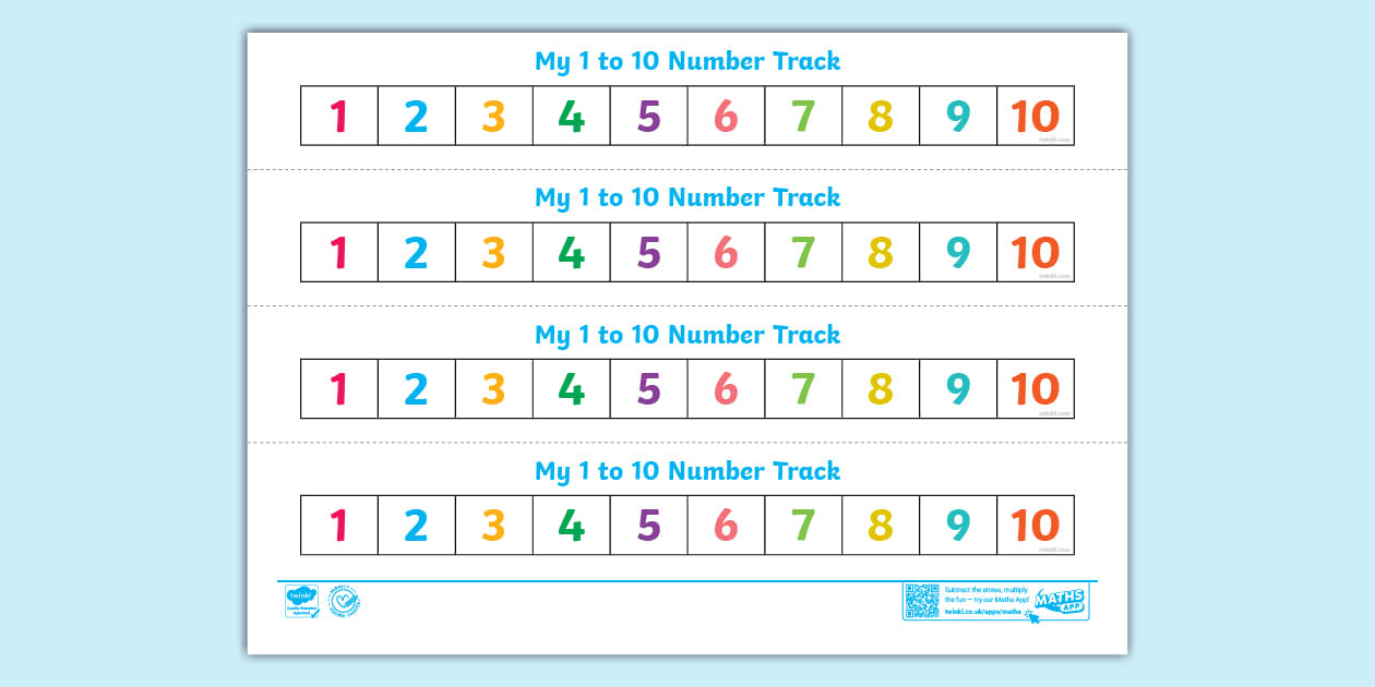 Numbers 1-10 Number Track (teacher made) - Twinkl