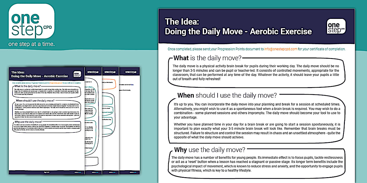 CPD: Doing The Daily Move - Aerobic Exercise - Twinkl
