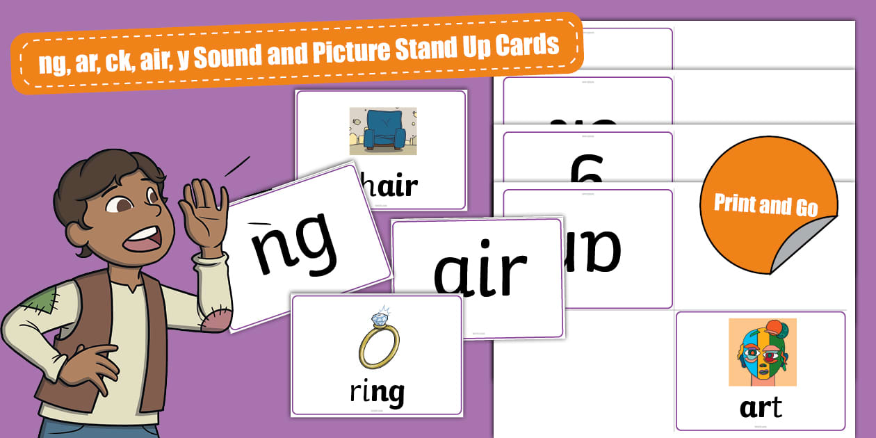 ng, ar, ck, air, y Sound and Picture Stand Up Cards