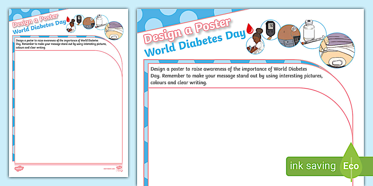 World Diabetes Day Design a Poster Activity - Twinkl - KS2