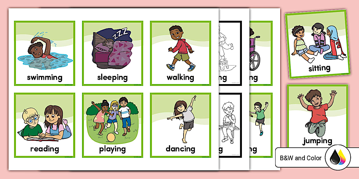 What Are You Doing? Flash Cards (teacher made) - Twinkl