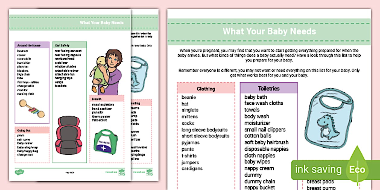 Baby Items List Guide - Parents - Birth To Two - Twinkl