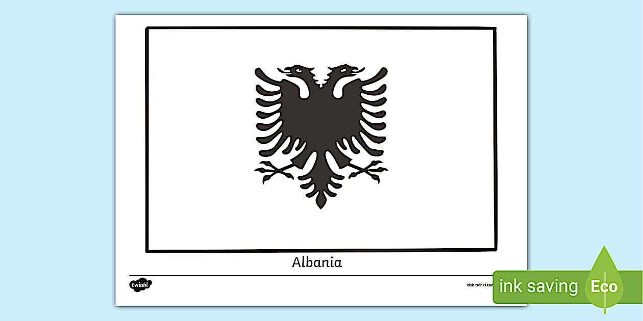 Albania Flag Colouring Sheet - Colouring | Twinkl - Twinkl