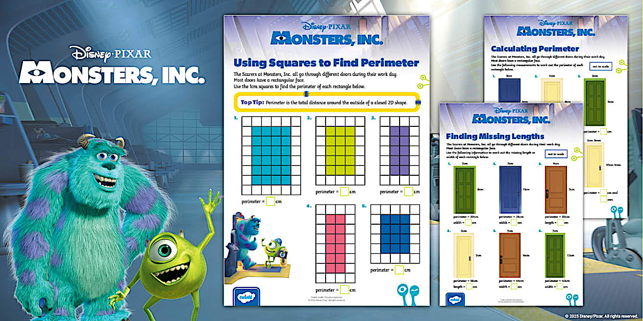 👉 Monsters, Inc.: Monster Maths Calculating Perimeter