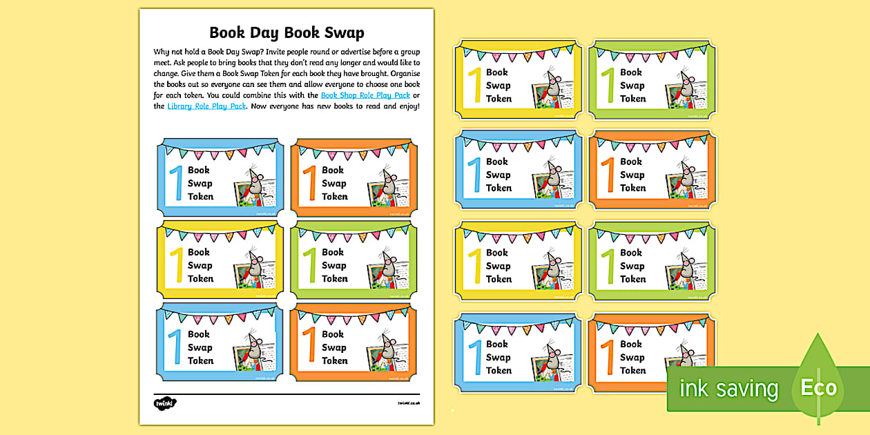 Editable Book Swap Tokens (teacher made) - Twinkl