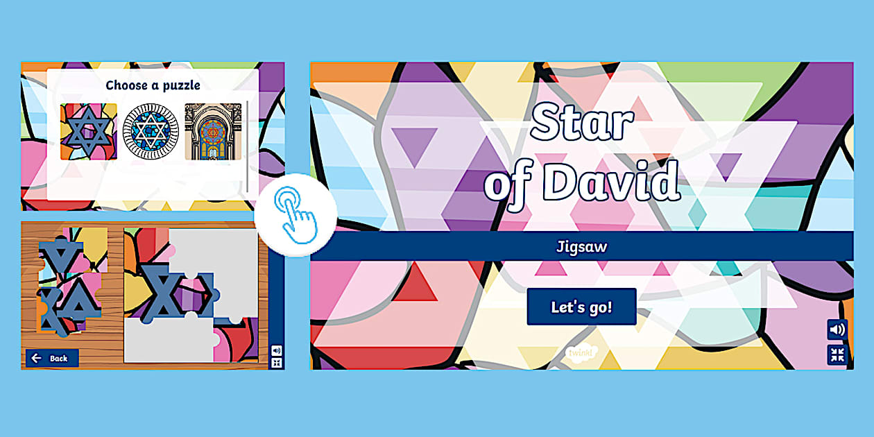 Star of David Interactive Jigsaw (teacher made) - Twinkl