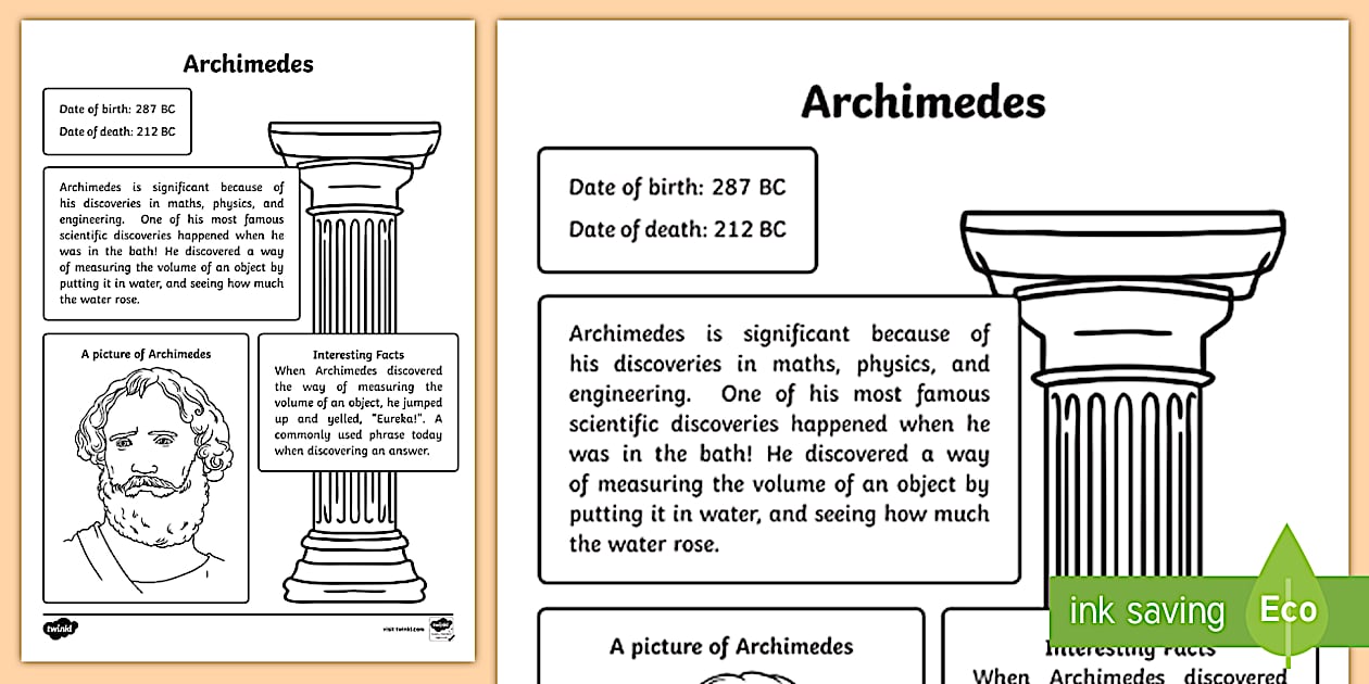 Archimedes Significant Individual Fact Sheet - History Resource