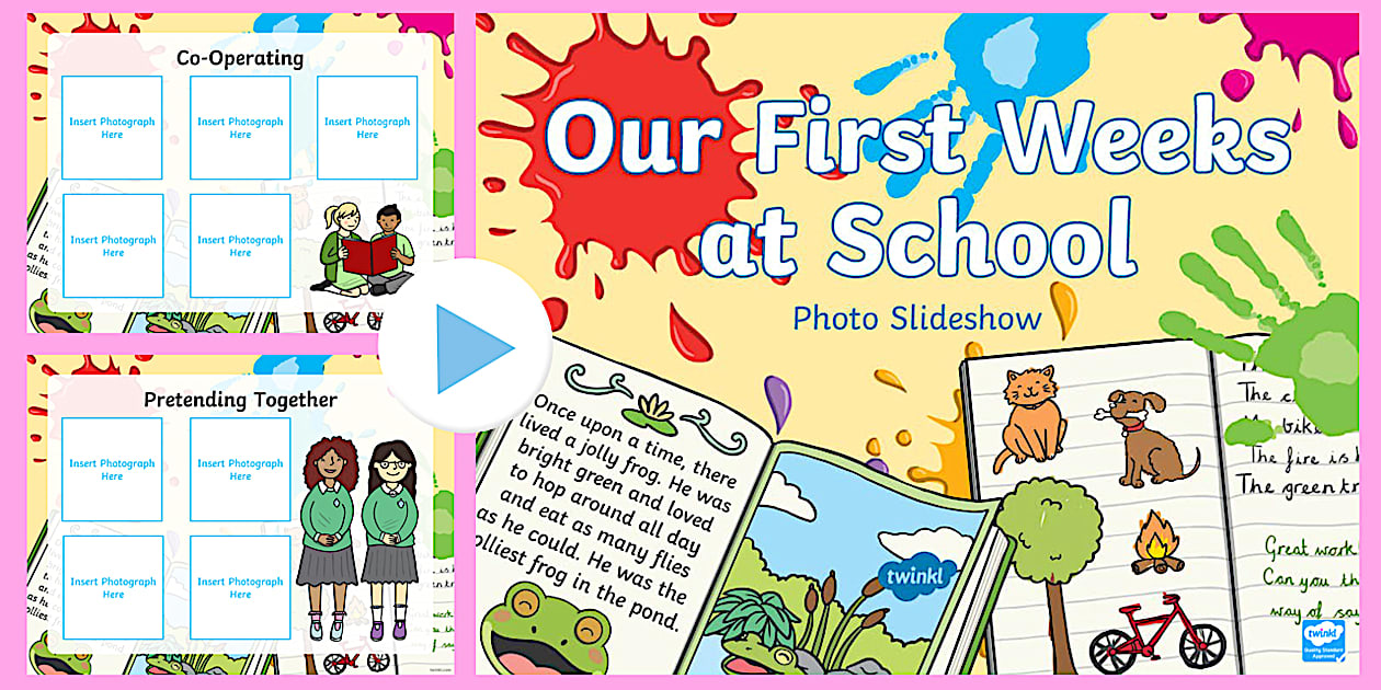 EYFS Our First Week at School Photo Slideshow Template PowerPoint