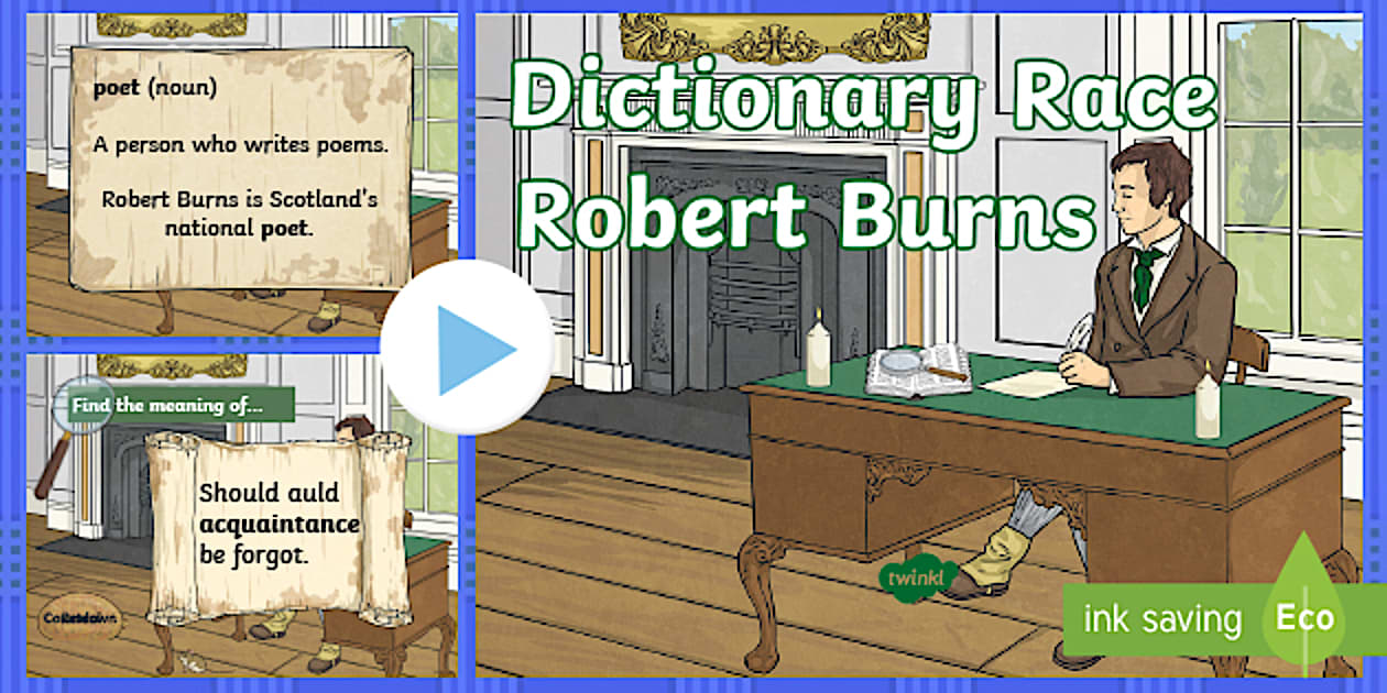 Robert Burns Dictionary Race PowerPoint (teacher made)