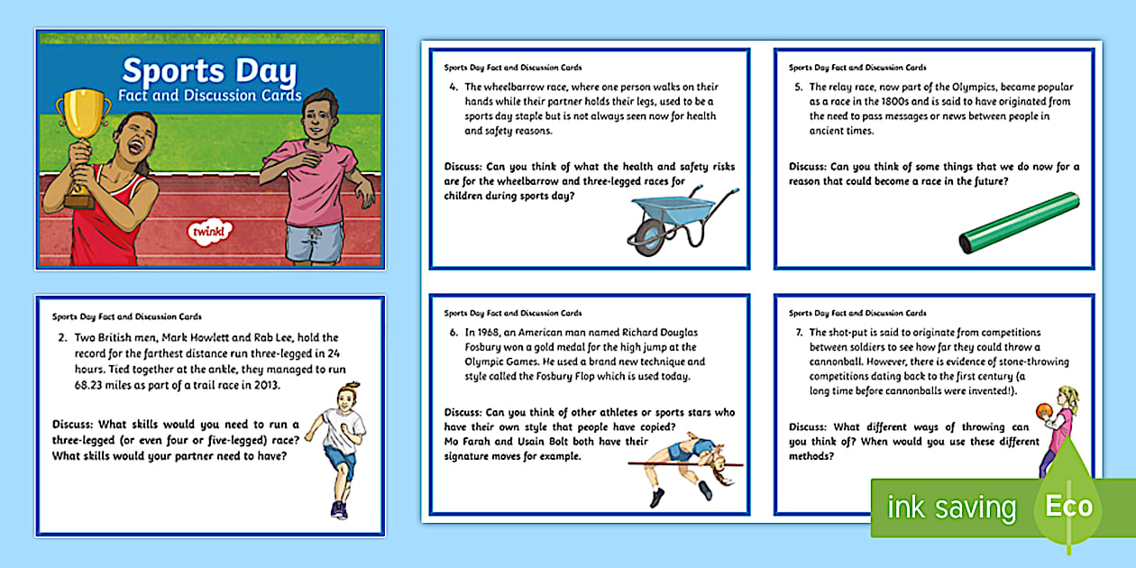 KS2 Sports Day Fact and Discussion Cards - Twinkl