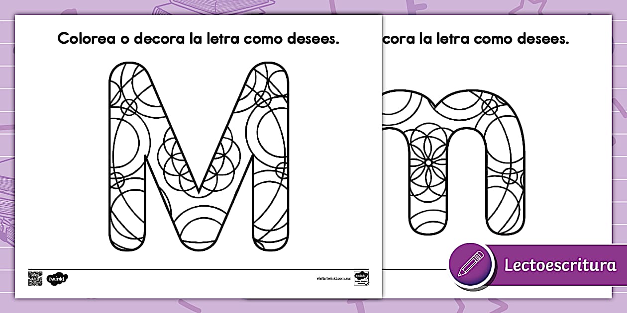 Hoja para colorear: La letra M (teacher made) - Twinkl