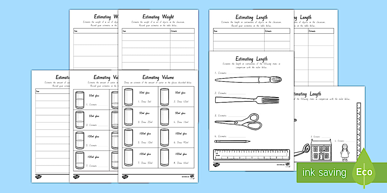 Estimating Measures Lesson Teaching Pack - Twinkl