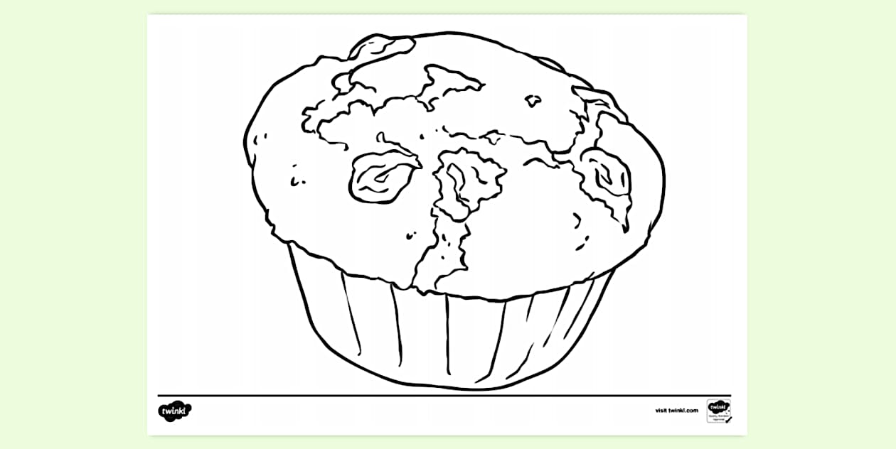 Blueberry Muffin Colouring | Colouring Sheets (teacher made)