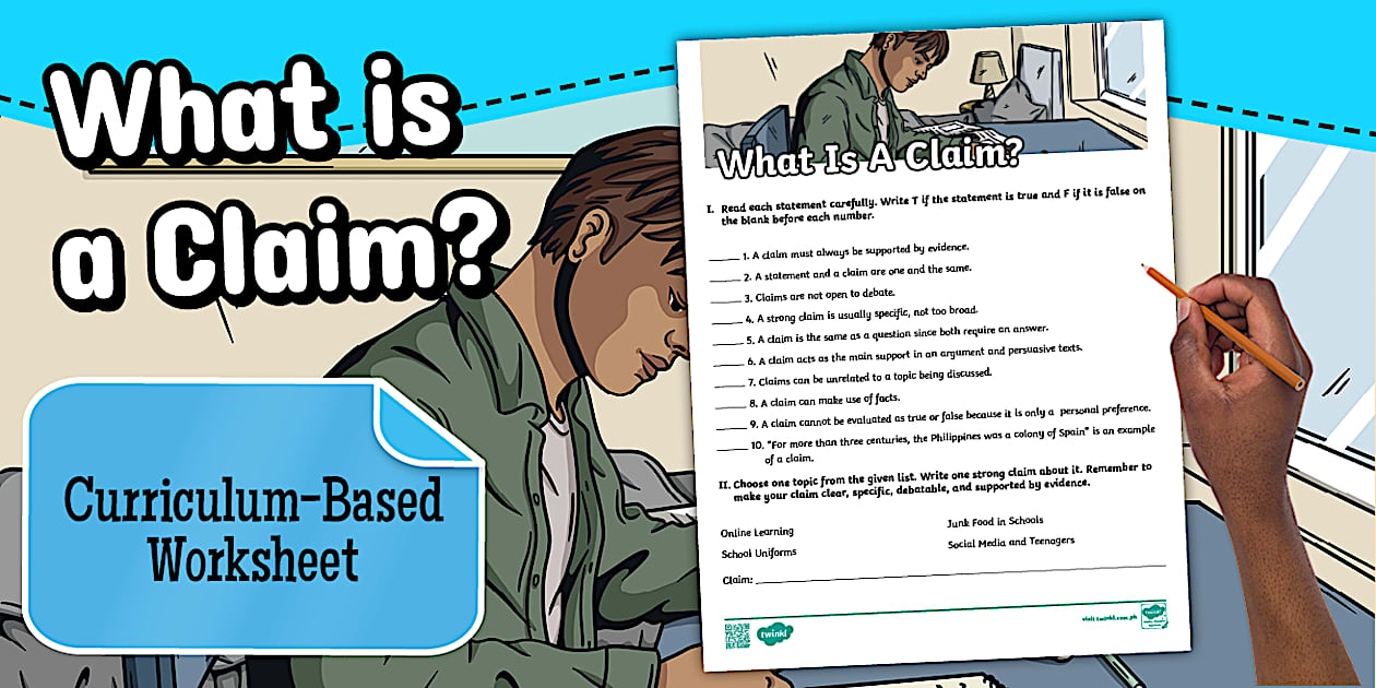 What Is a Claim? Activity Sheet | Grade 8 | Twinkl PH