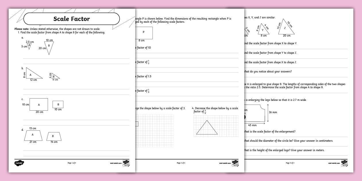 Seventh Grade Scale Factor Practice (Teacher-Made) - Twinkl