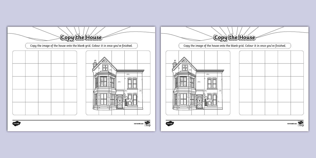 Copy the House Worksheet - Twinkl Art and Design - Twinkl