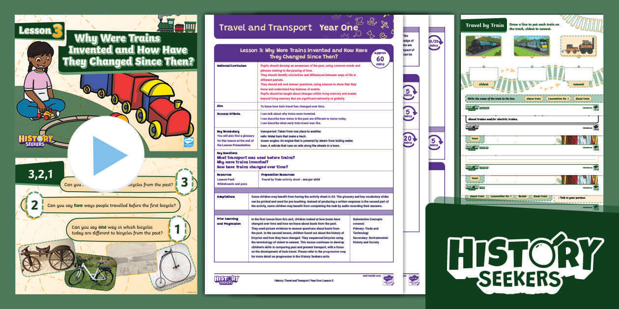 KS1 History Seekers: Travel & Transport Lesson 3 Trains