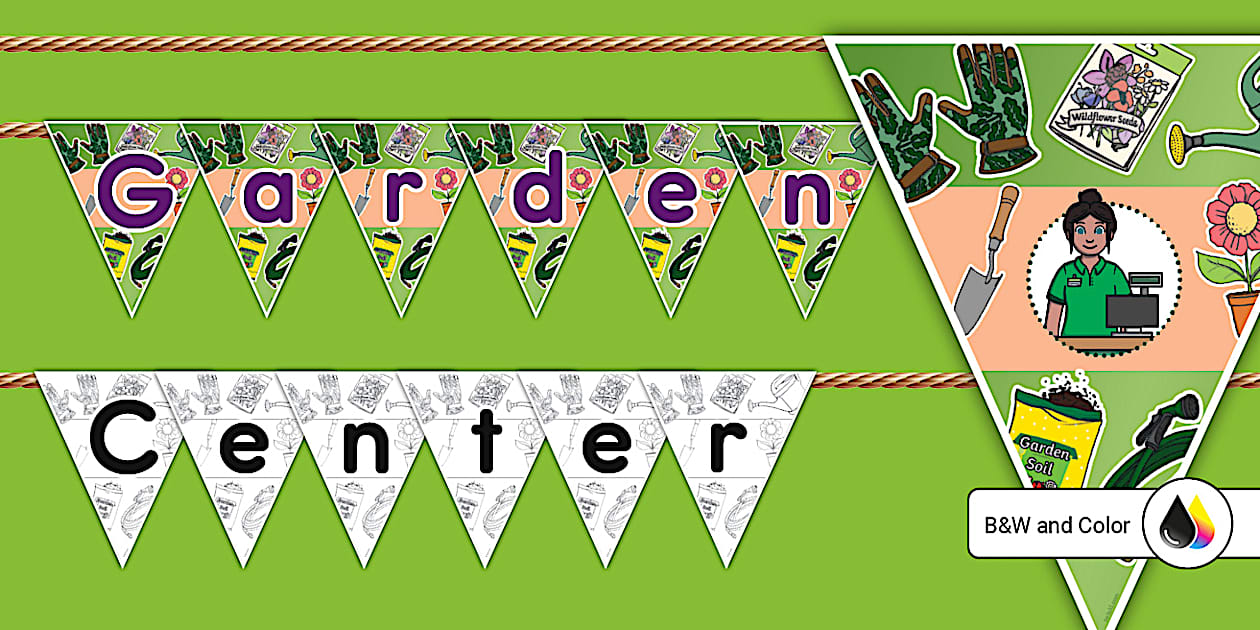 Garden Center Dramatic Play Bunting (teacher made) - Twinkl