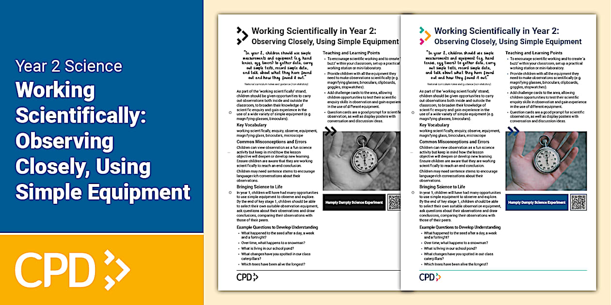 Working Scientifically in Year 2 (Teacher-Made) - Twinkl