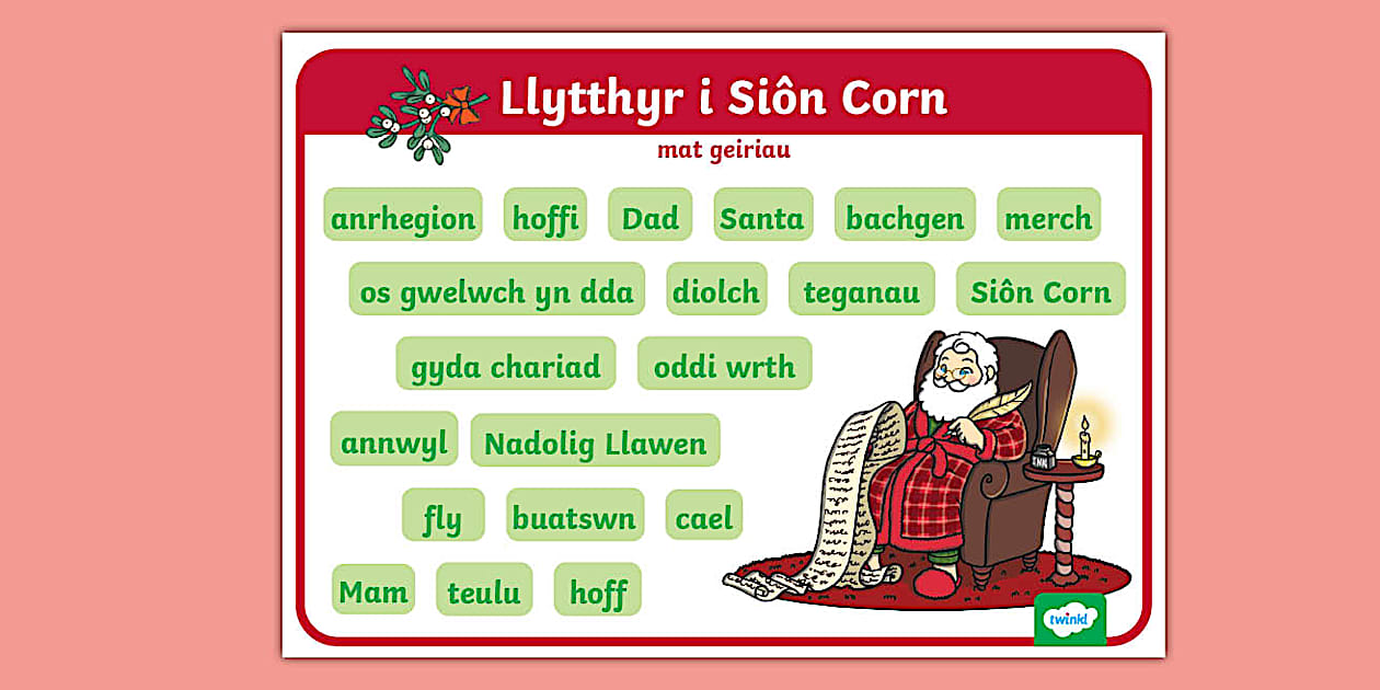 Mat Geiriau Llythr i Sion Corn (teacher made) - Twinkl