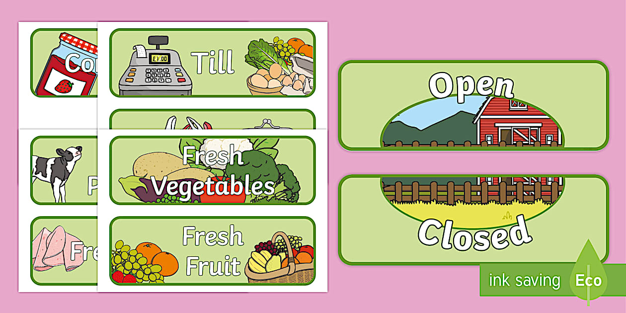 Editable Farm Shop Role Play Signs (Teacher-Made) - Twinkl