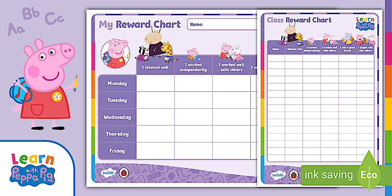 FREE! - Peppa Pig: Making Friends Behaviour Class Reward Chart