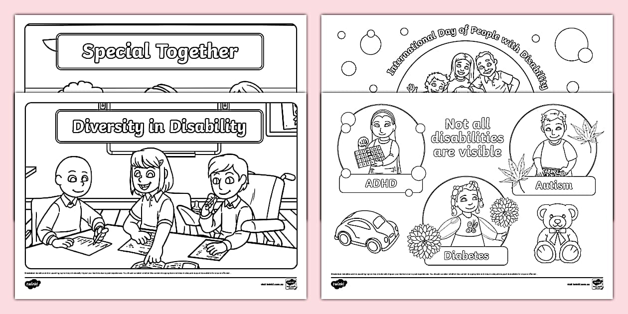 International Day of People with Disability Colouring Pages