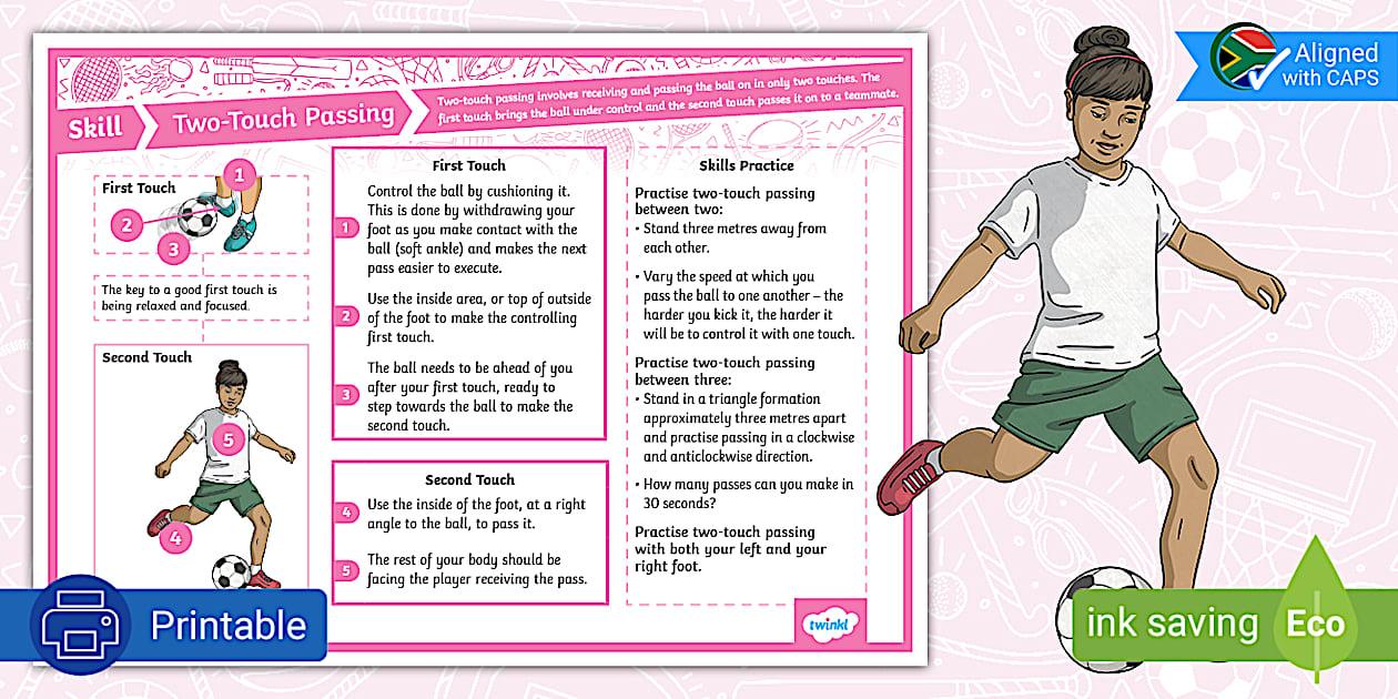 Grade 5 Invasion Games Skills Poster Two-Touch Passing
