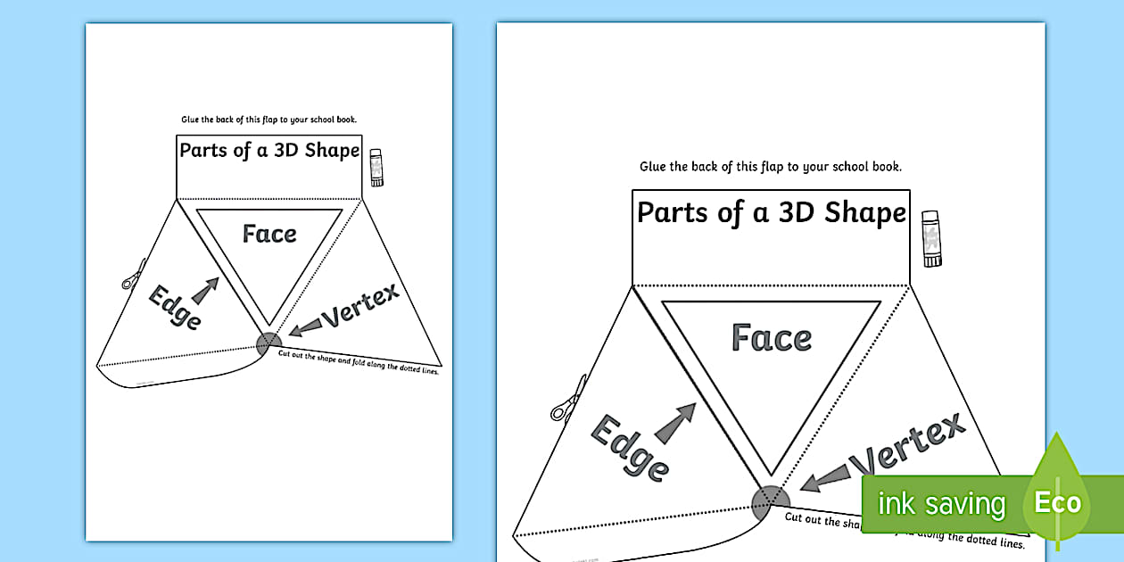 Parts of a 3D Shape Interactive Visual Aid - Twinkl