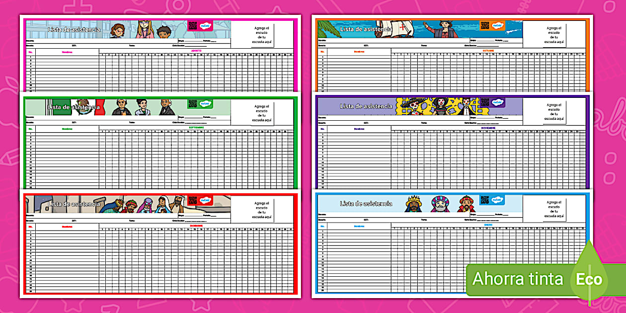 Listas de asistencia - editables (teacher made) - Twinkl