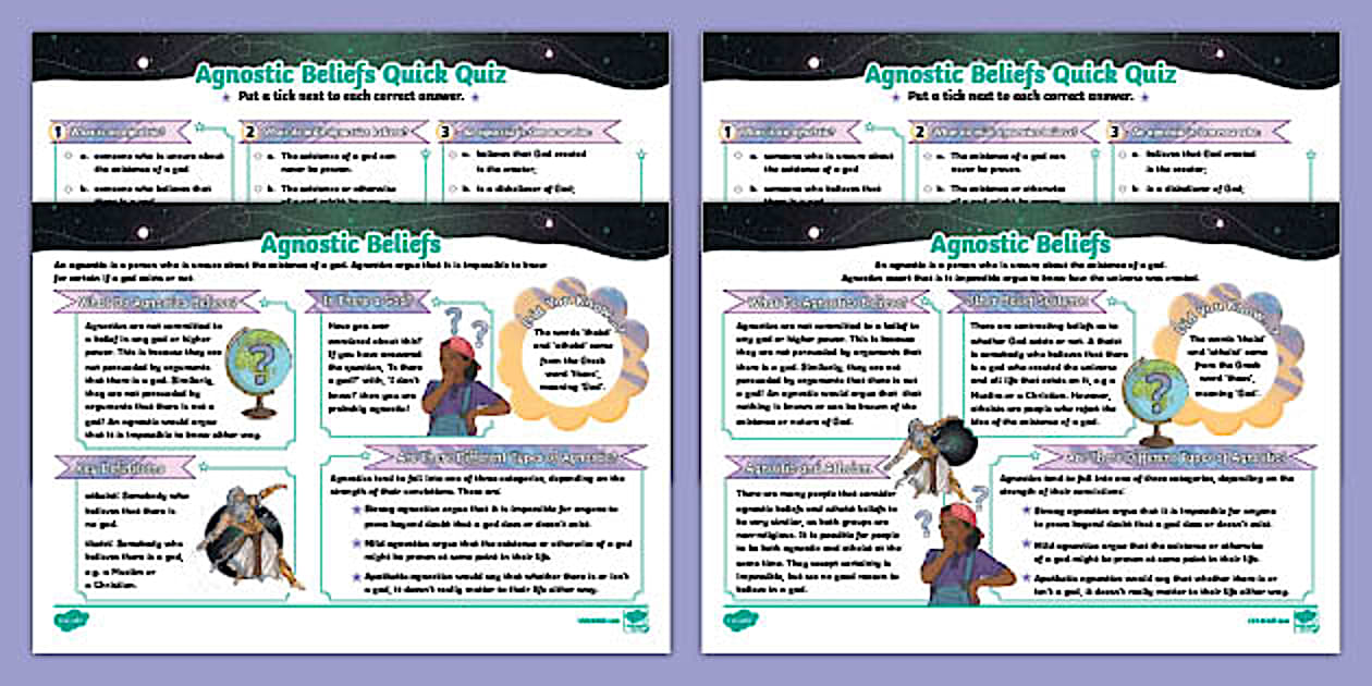 KS2 Agnostic Beliefs Fact File (Teacher-Made) - Twinkl