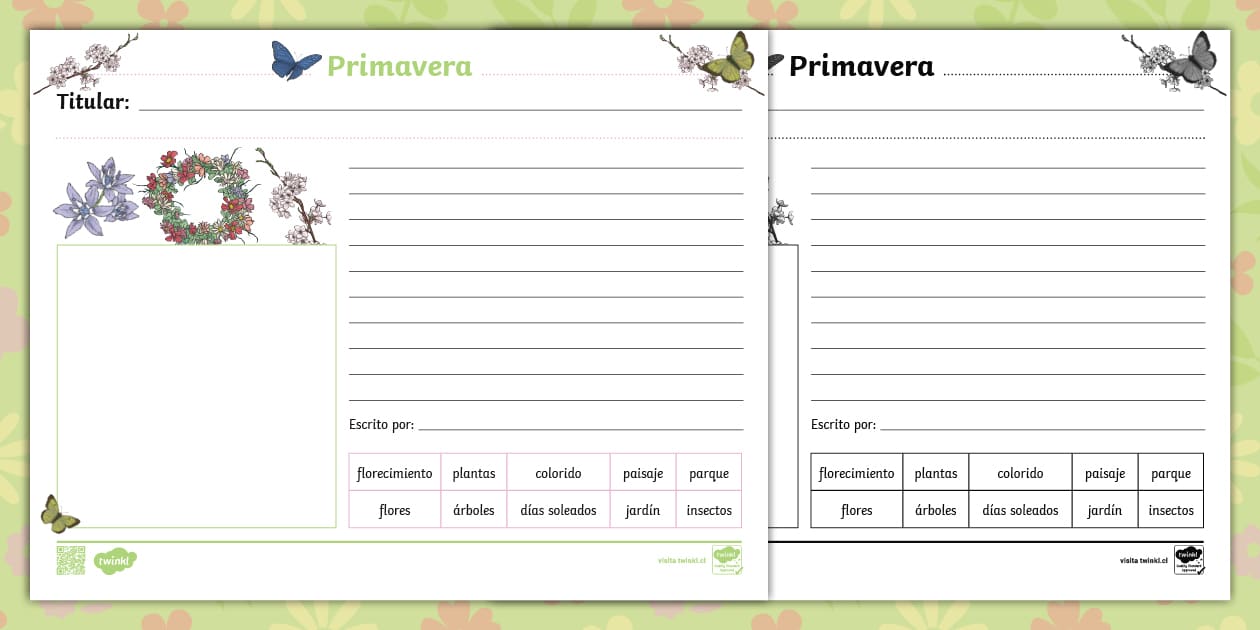 Guía de Trabajo: Escritura de Noticia - Primavera - Twinkl