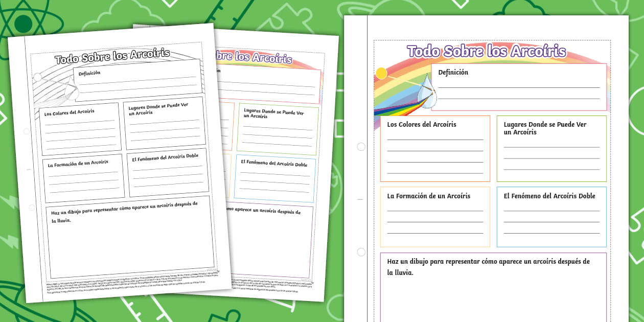 Ficha de Investigación: Todo Sobre los Arcoíris - Twinkl
