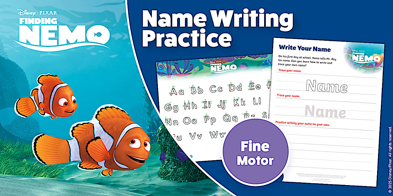 Finding Nemo: Editable Name Writing and Alphabet Mat