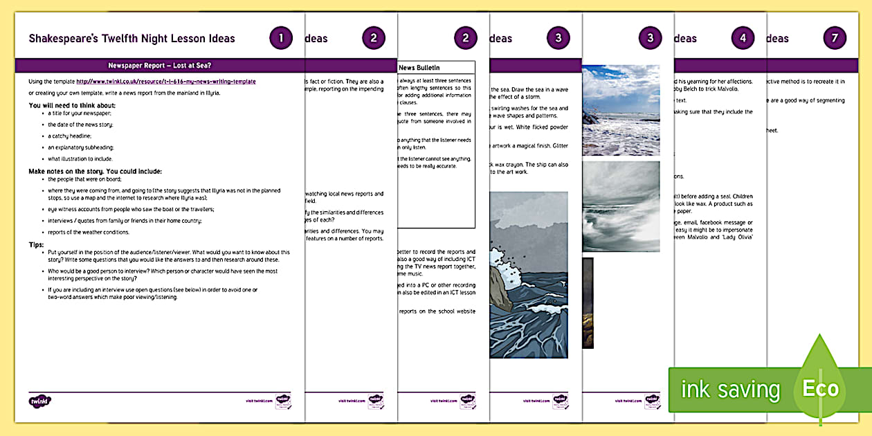 Black and White Shakespeare's Twelfth Night Lesson Plan Ideas and Resources