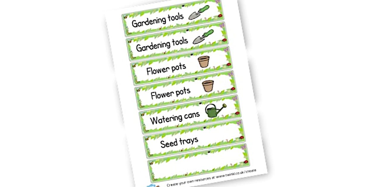 EYFS Gardening labels (teacher made) - Twinkl