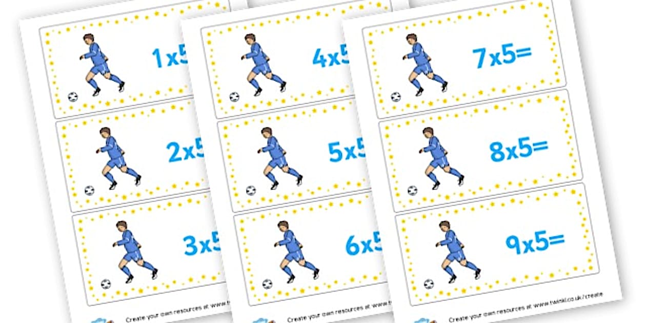 5 Times Tables Flash Cards for KS2 Math Lessons - Twinkl