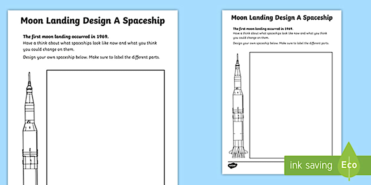 Moon Landing Design A Spaceship Activity (teacher made)