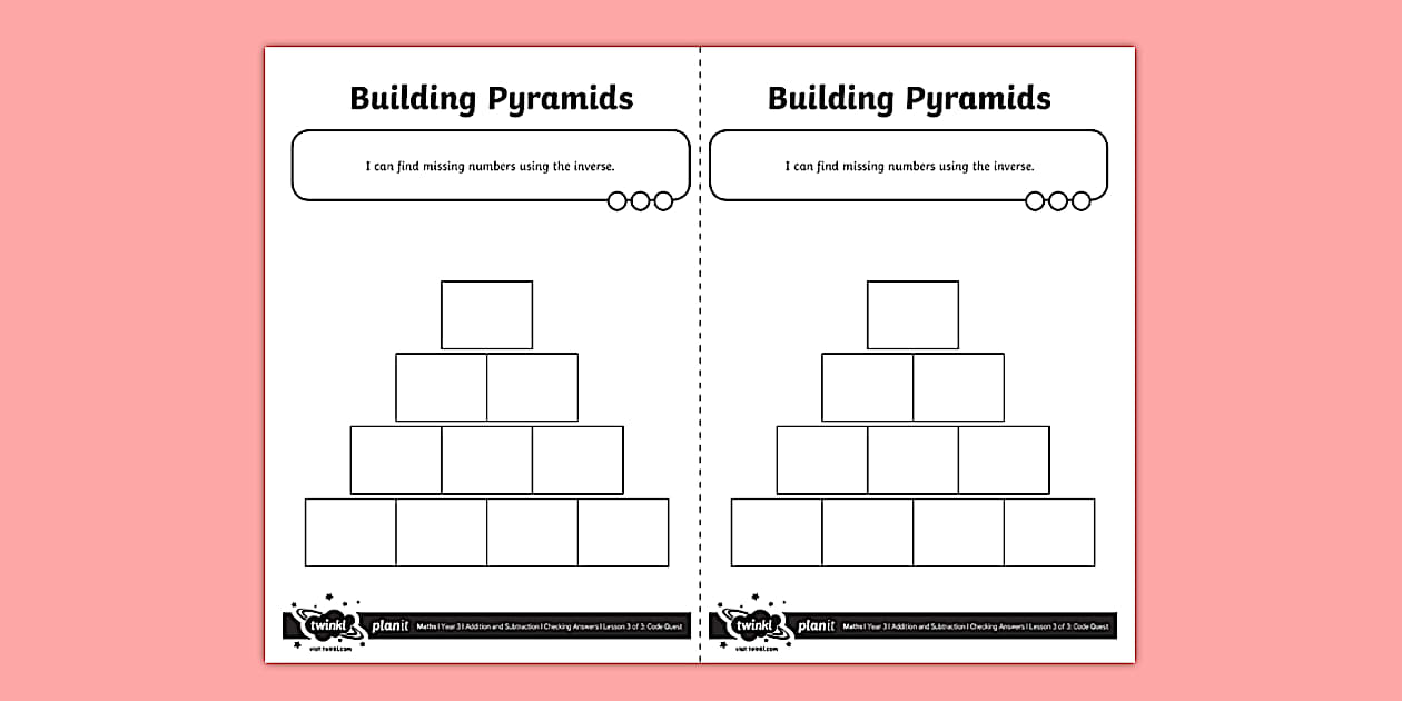 Blank Maths Pyramid Worksheet / Worksheet (teacher made)