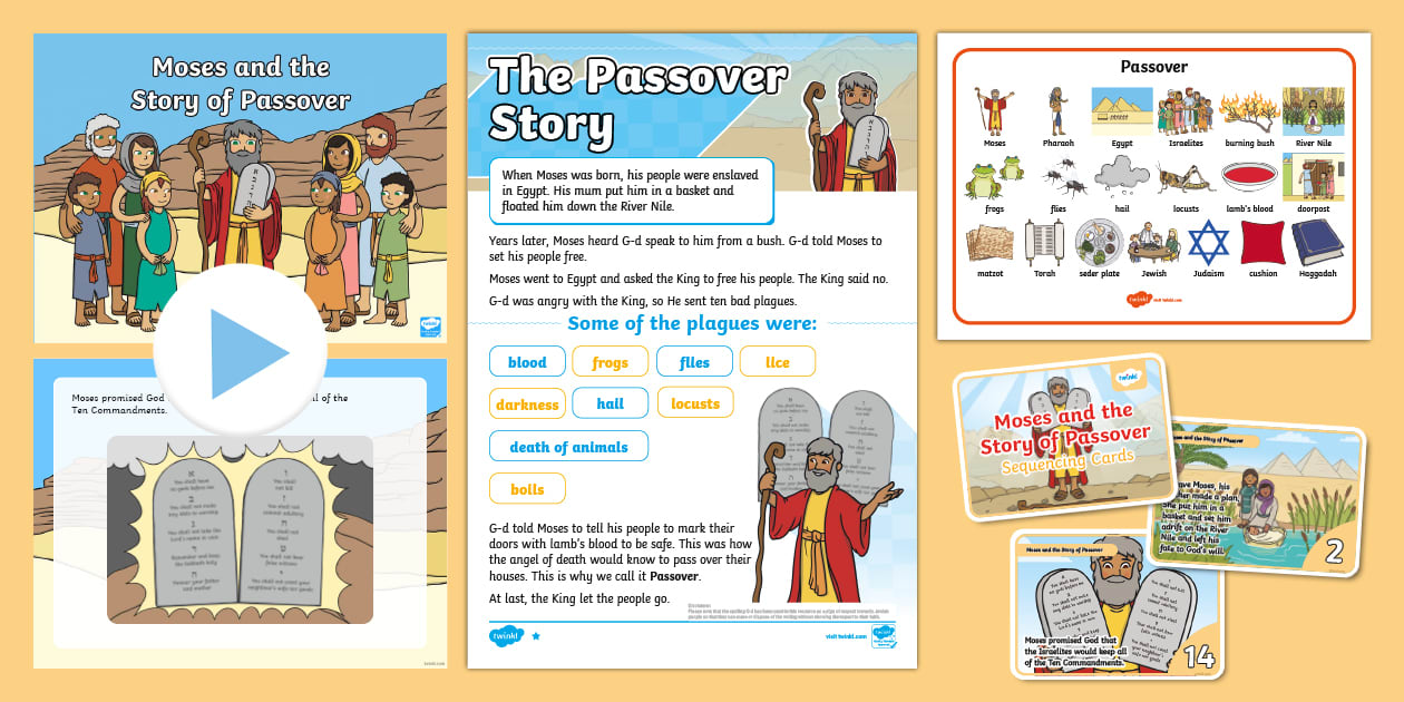 Moses and the Story of Passover Resource Pack (teacher made)