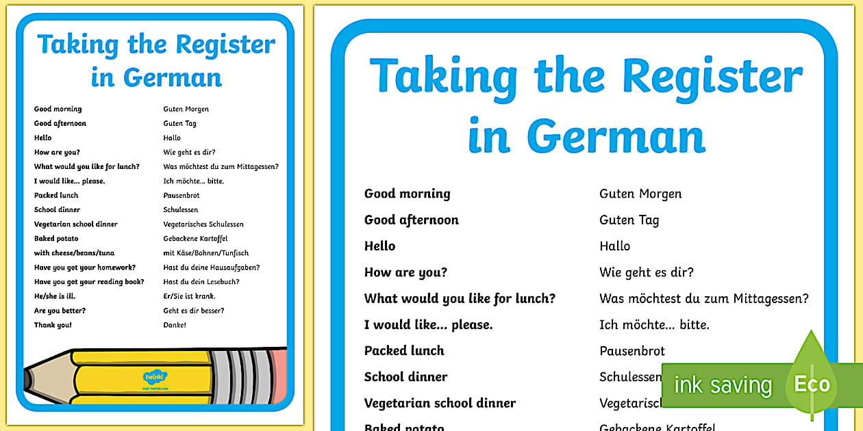 Taking the Register A4 Display Poster (Teacher-Made)