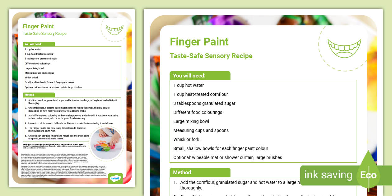 Taste-Safe Finger Paint Sensory Recipe (Teacher-Made)