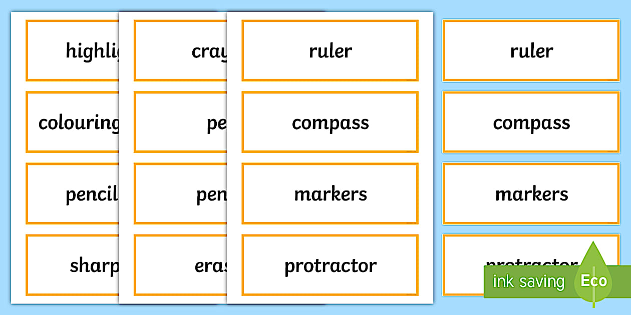 What's In Your Pencil Case Word Cards (teacher made)