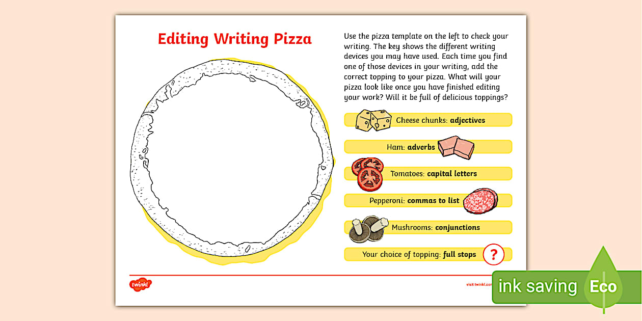 Pizza Editing Writing Activity