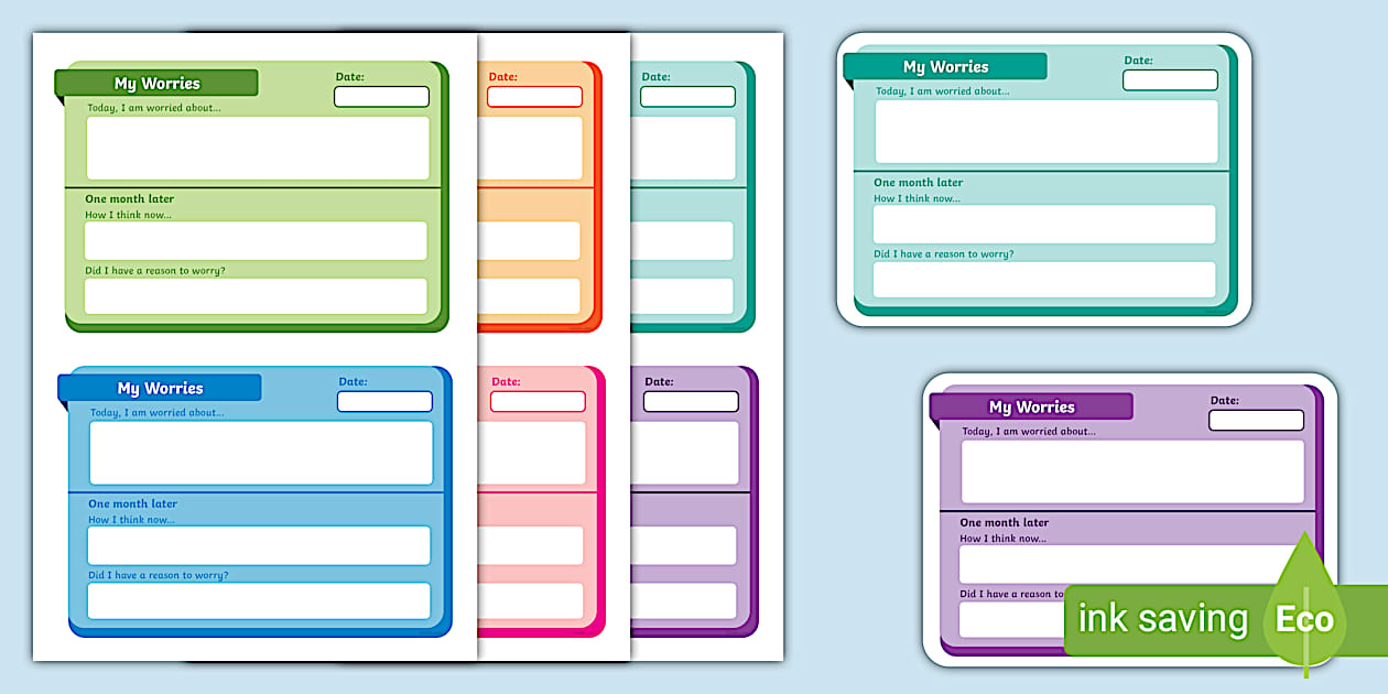 Editable My Worries Cards (teacher made) - Twinkl