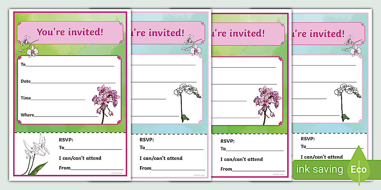 Vibrant Orchid-Themed Party Invitations | Twinkl Party | KS1