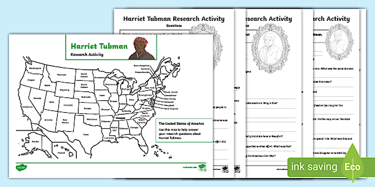 Harriet Tubman Research Activity - Harriet Tubman Activities