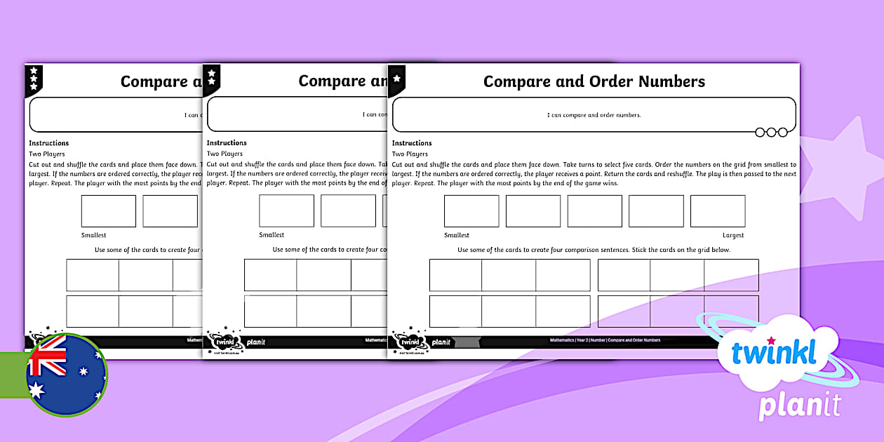Number: Compare and Order Numbers Home Learning - Twinkl